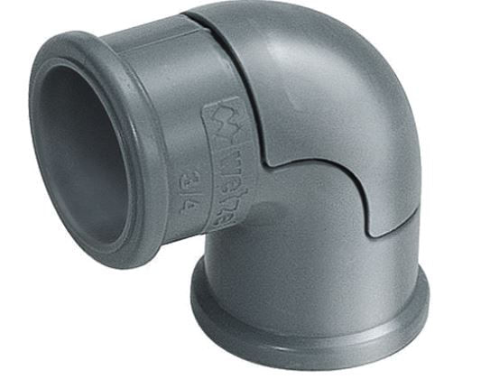 Cotovelo Eletroduto 90Gr PVC Cinza 1 Cot20 Wetzel - Dimensional