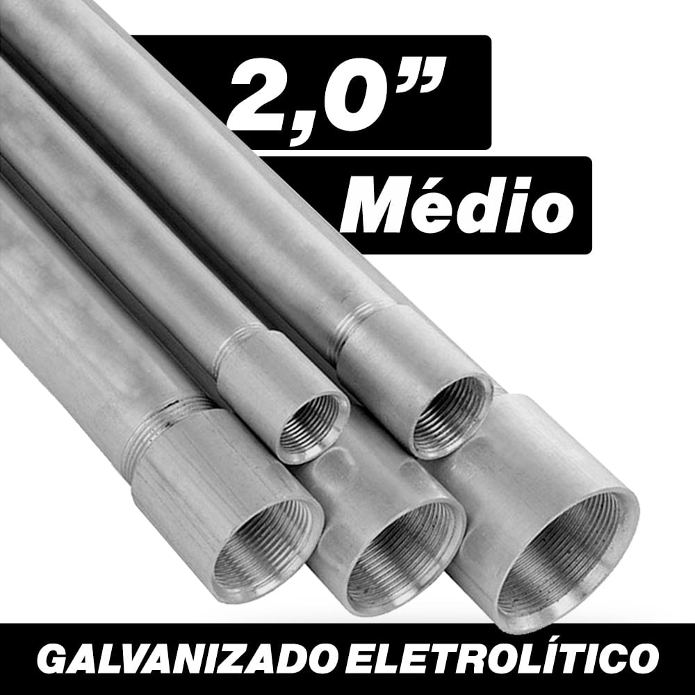 Eletroduto Rígido Metálico Aço Carbono Galvanizado Eletrolítico Médio 0 ...