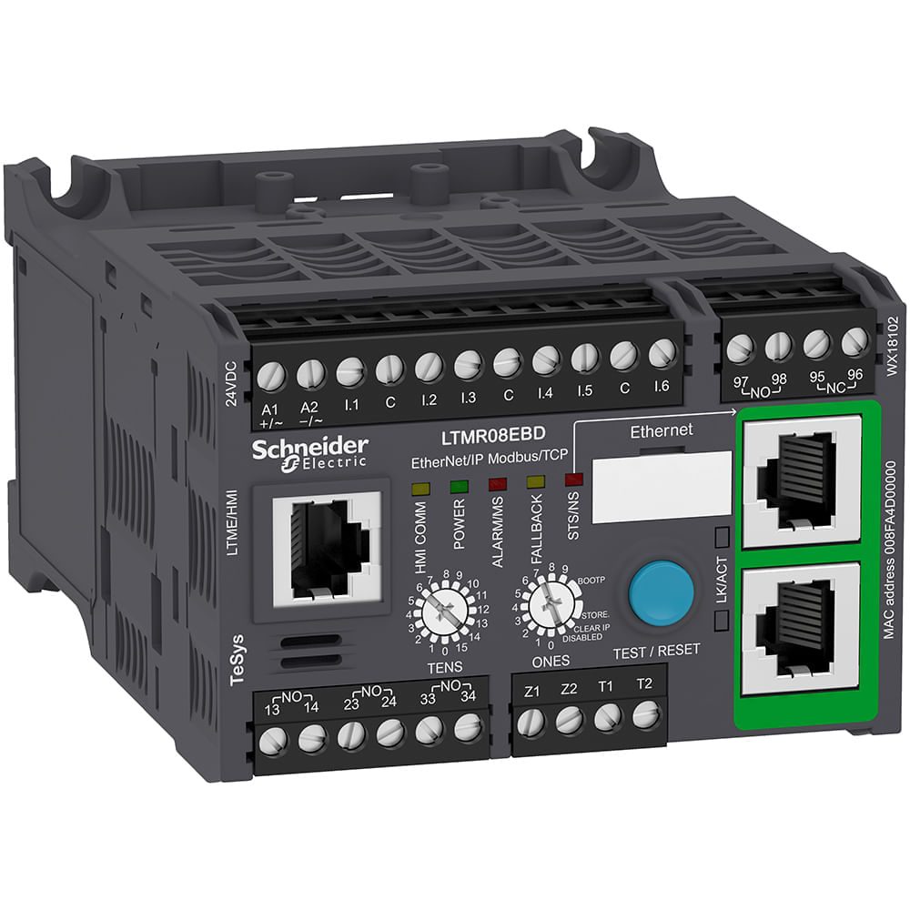Relé inteligente Ethernet LTMR08EBD LTMR08EBD Schneider - Dimensional
