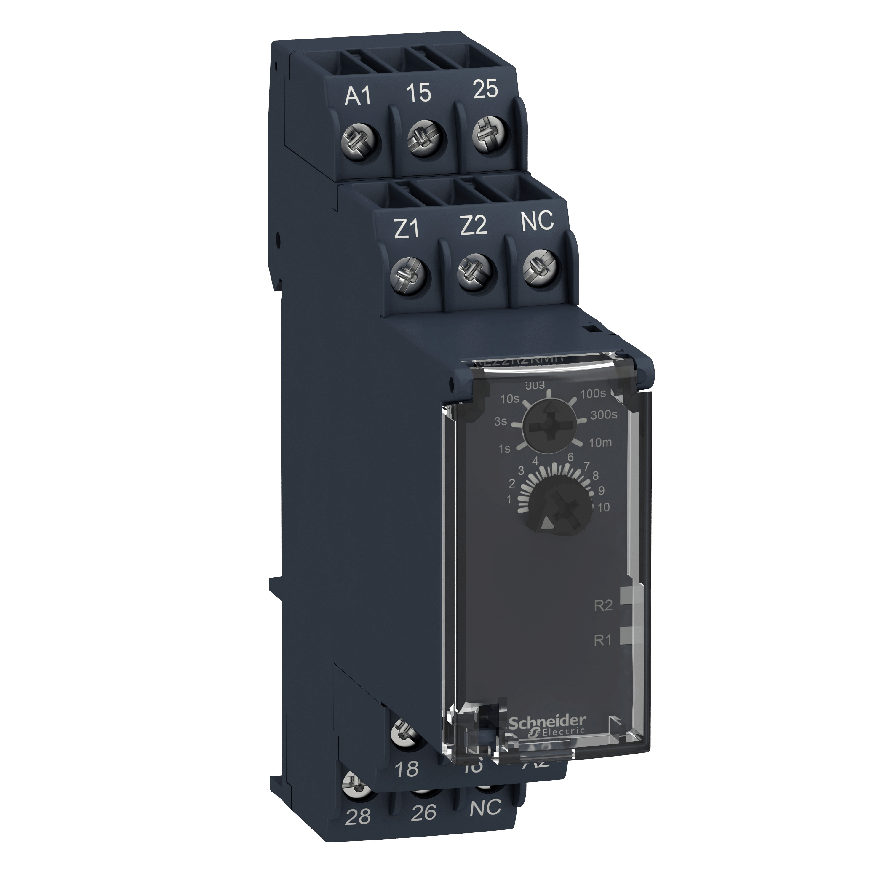 Rele Tempo 0,3S-10Min 24Vcc 240Vca 2Na RE22R2KMR Schneider - Dimensional