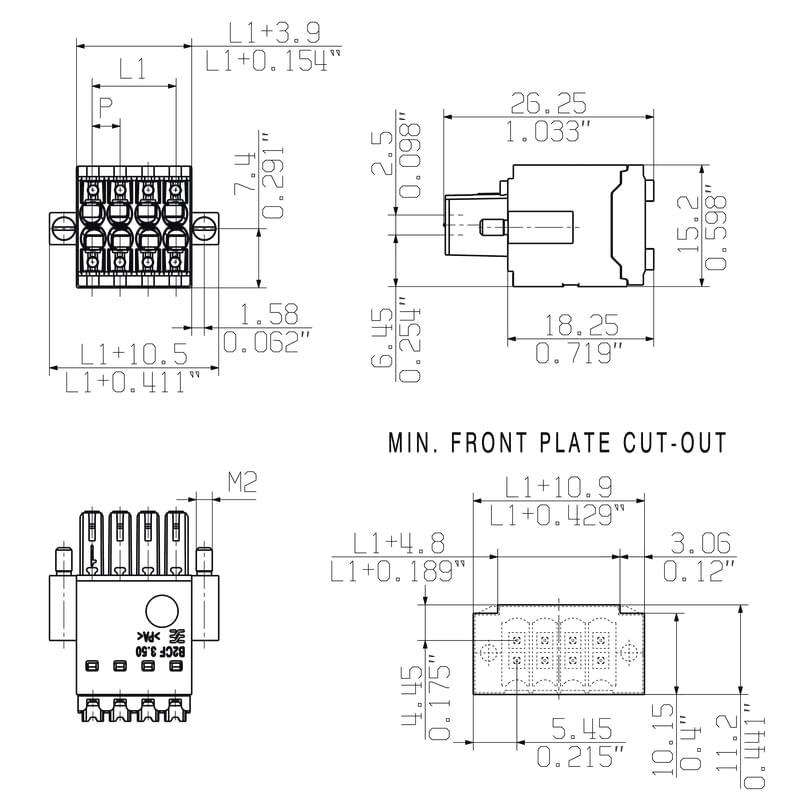 Conector B2Cf 3.50/08/180F Sn Bk Bx 1277880000 Weidmuller Conexel ...