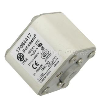 Fusivel Nh 1 U/R 690V 700A 200Ka 170M4417 - Bussmann - Dimensional