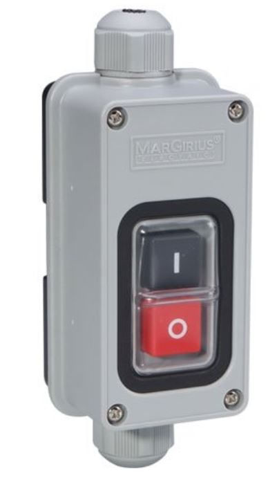Interruptor Tecla 250V 30A Vm/Pt 3P O/I CS103A - Margirius - Dimensional