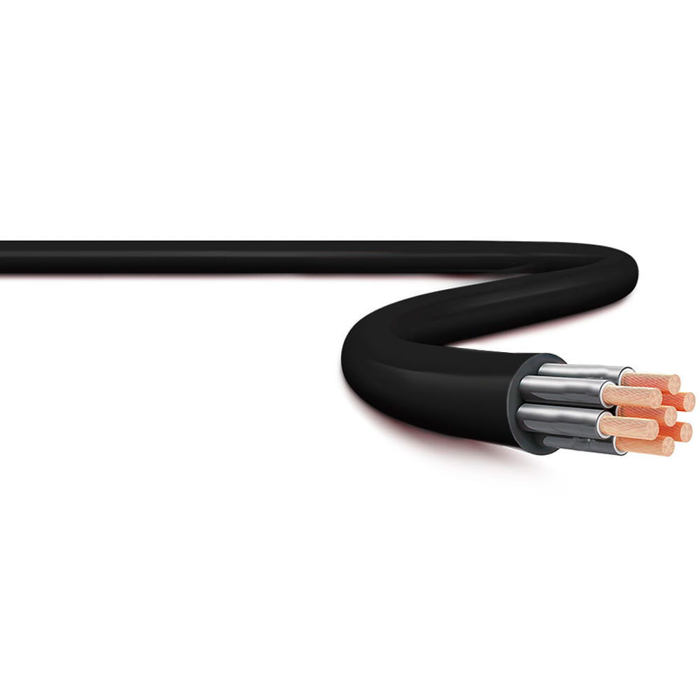 Cabo Controle 1KV 70 Graus Celsius PVC 7x1,5mm Preto Induscabos ...