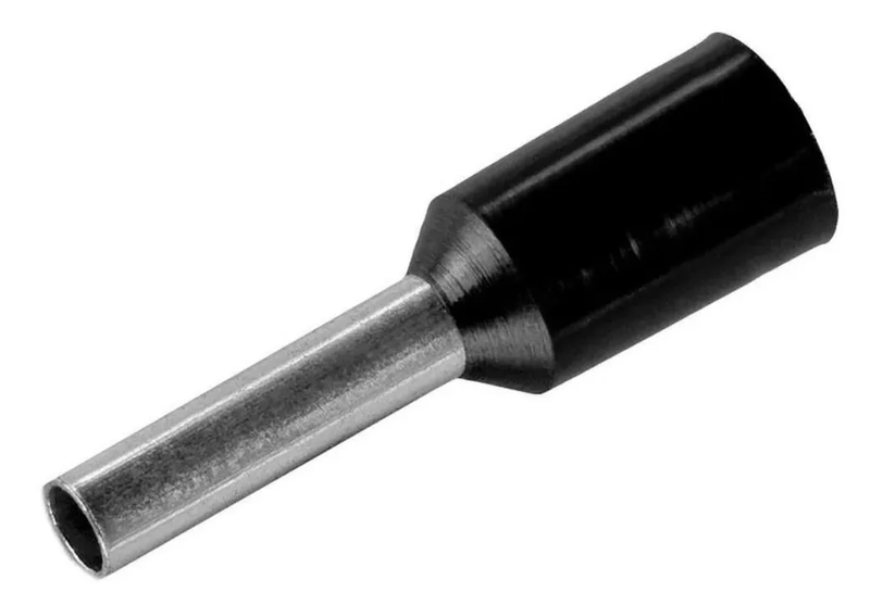 Terminal Elétrico Tubular Simples (Ilhos) Pré-Isolado 1,5mm2 Preto TI1 ...