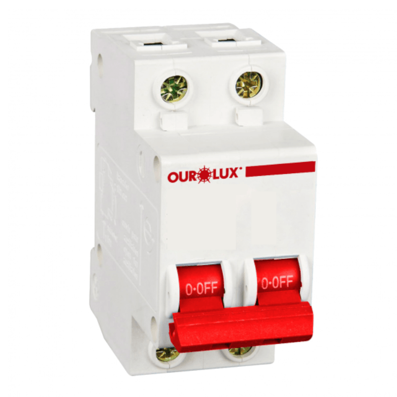 Disjuntor Mini Bipolar 63A 127-400V Curva C 4KA 26073 Ourolux - Dimensional