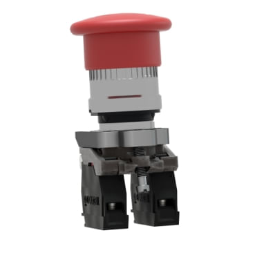 Botao Red Vm 22Mm 1Na+1Nf Soco Emerg XB4BT845 - Schneider - Dimensional