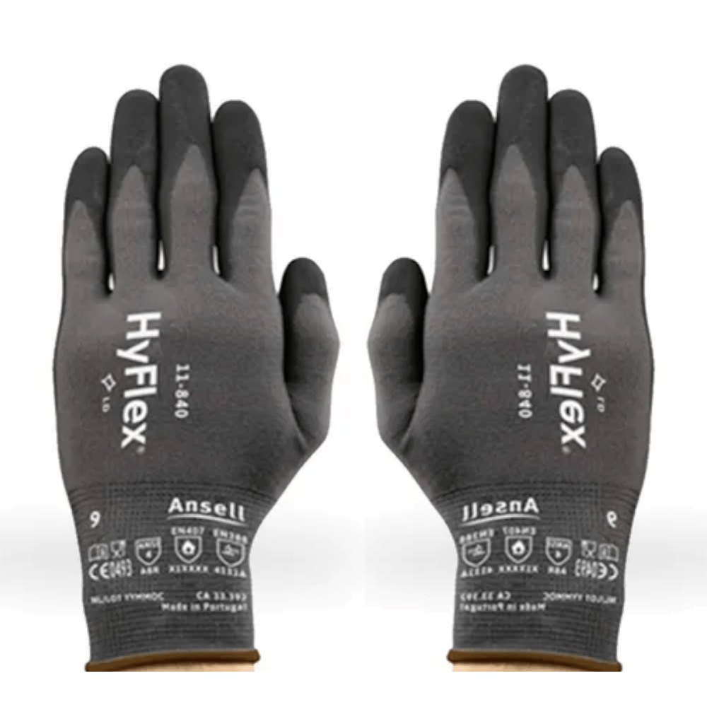 Luva Proteção Mecânica Nylon Cinza Escuro Nitrílica HyFlex 11 840 ...