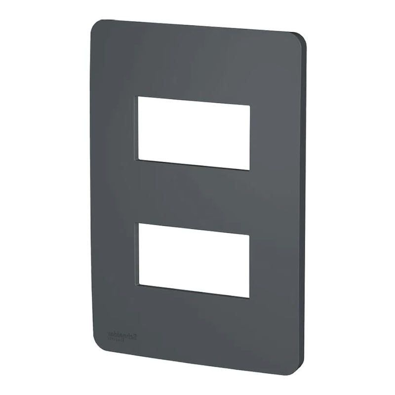 Placa 2 Horiz Sep 4X2" Black Orion S730121294 Schneider - Dimensional