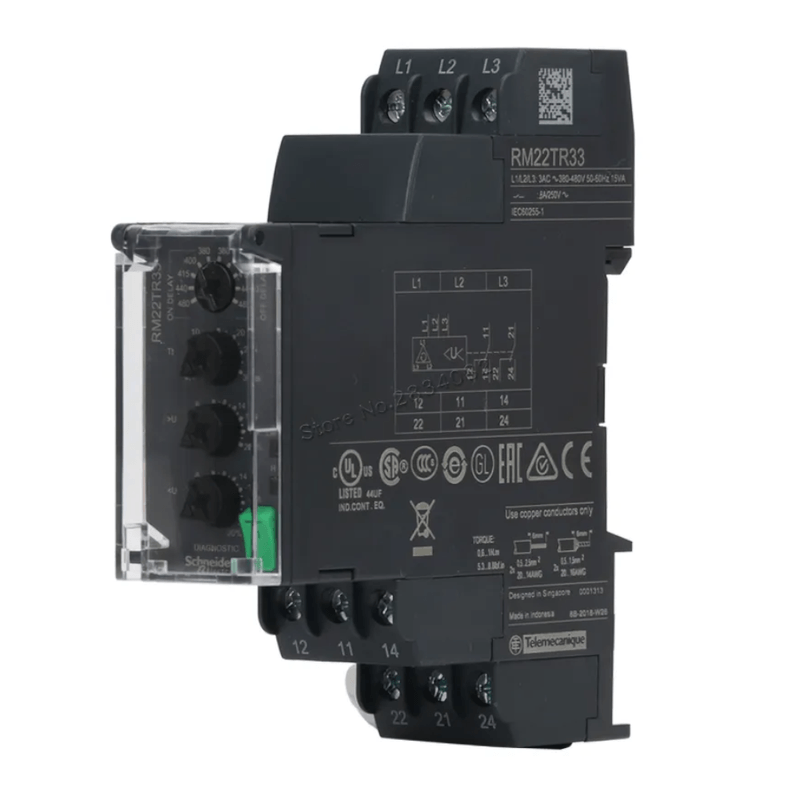 Relé Tensão Sobre/SubTensão/Falta Fase Trifasico 380 A 480 Vca 2 ...