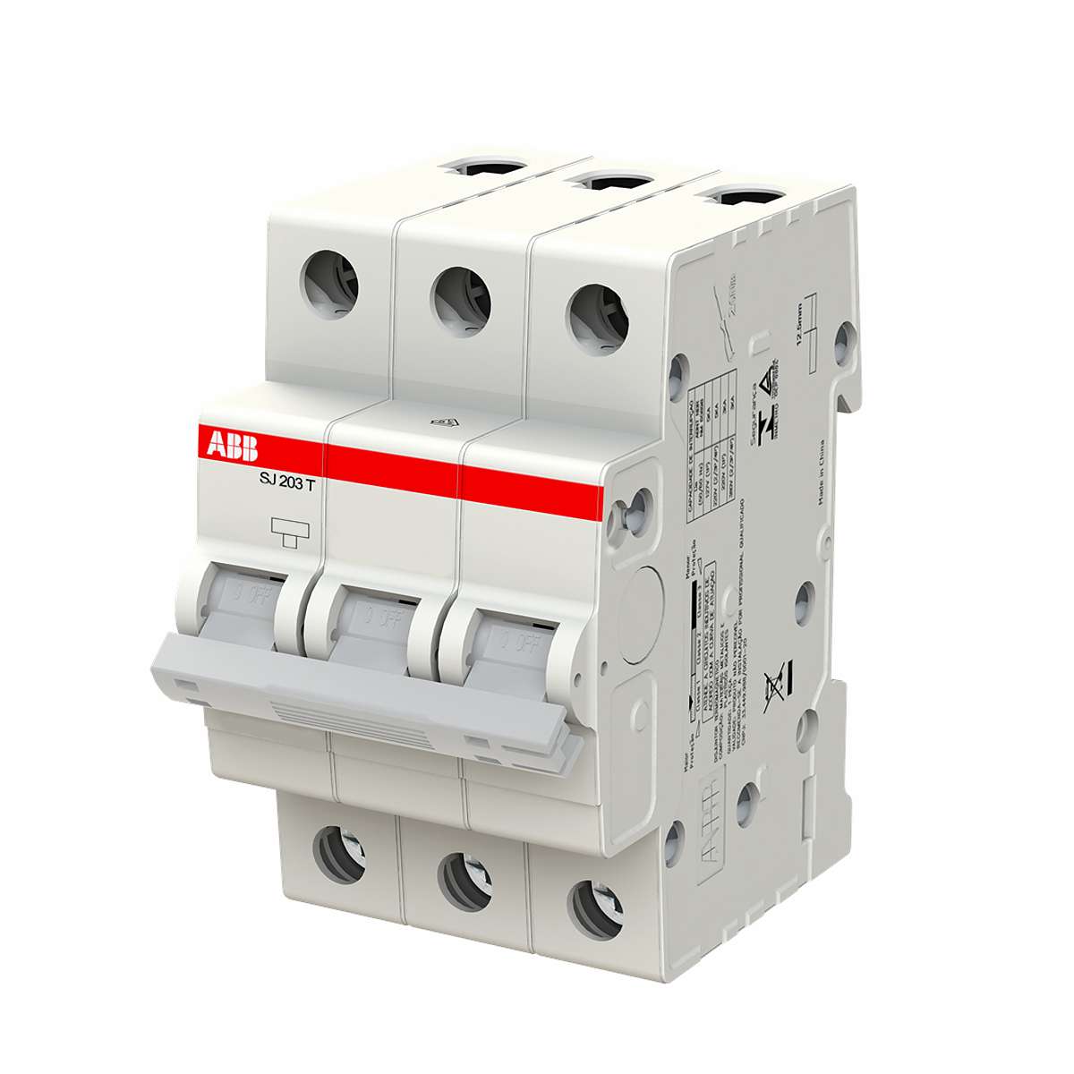 Disjuntor Mini Tripolar 40A 400VCA C 3KA Sj200 Sj203Tc40 Abb - Dimensional