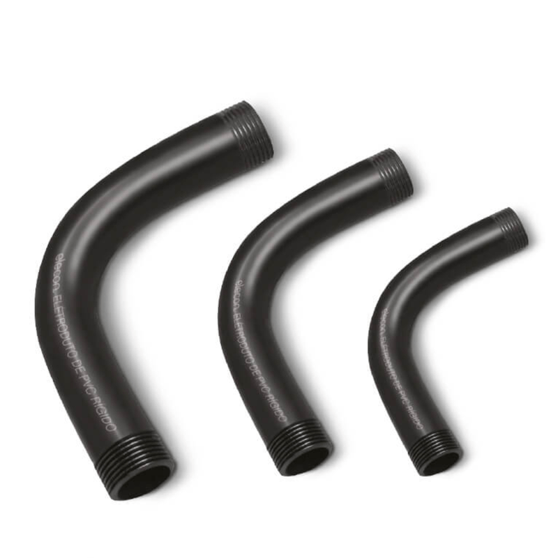 Curva Eletrod 90Gr Pvc Preto Bsp 1" Ecedv73 Elecon - Dimensional