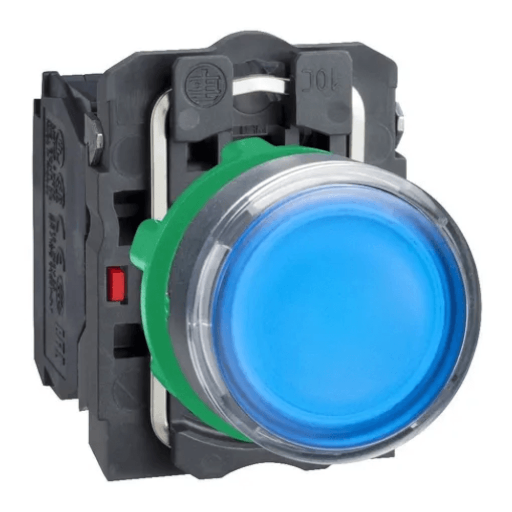 Botão Iluminado Redondo Plástico Azul 22Mm 24V Integrado Schneider ...