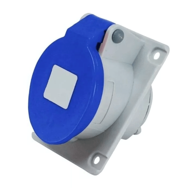 Tomada Industrial Não Metálica Embutir Fêmea Tripolar Terra 32A 220 ...