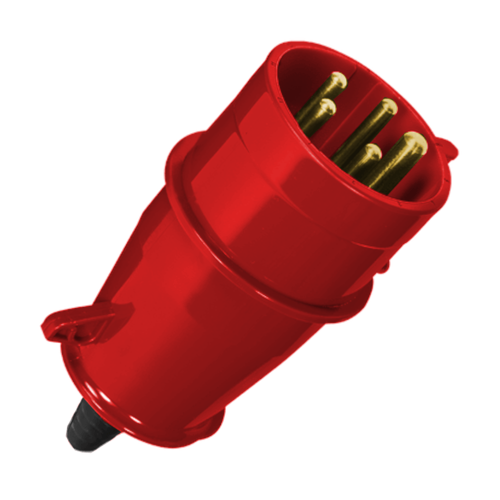 Plugue Energia Industrial Macho Poliamida Tripolar+Neutro+Terra 32A 380 ...