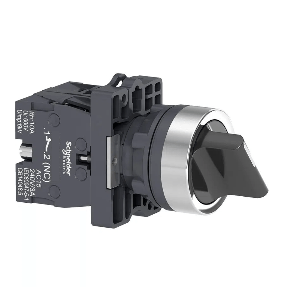 Comutador Knob Curto 3 Posições Metálico Preto 22Mm 45 Graus XB4BD33 ...