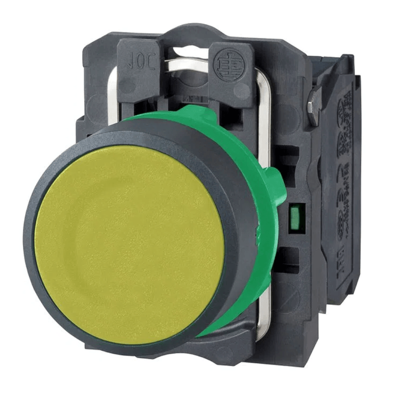 Botão Redondo Plástico Amarelo 22Mm Impulso Schneider - Dimensional