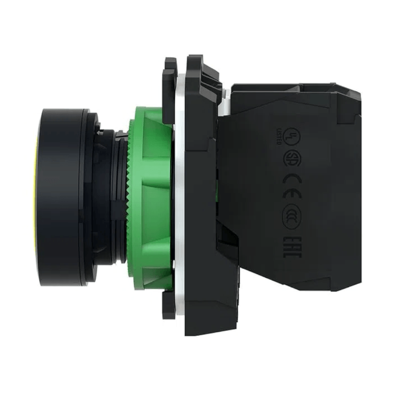 Botão Redondo Plástico Amarelo 22Mm Impulso Schneider - Dimensional