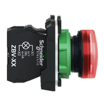 Botão Iluminado Redondo Faceado Plástico Vermelho 22Mm 24V Impulso ...