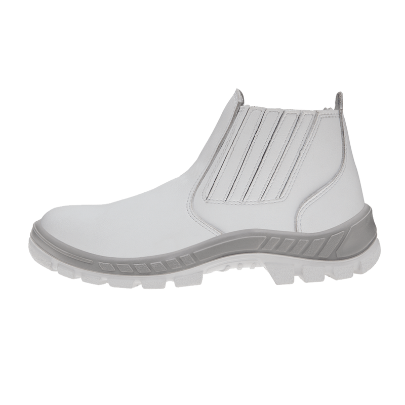 Bota Microfibra Elástico Bidensidade Bico De Aço Branca Tamanho 36 ...