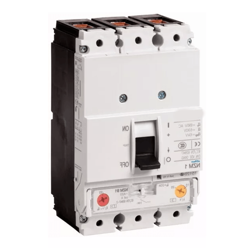 Disjuntor Caixa Moldada Tripolar Extraível Termomagnético Ajustável 415VCA 63A 100KA NZMH1M63 ...