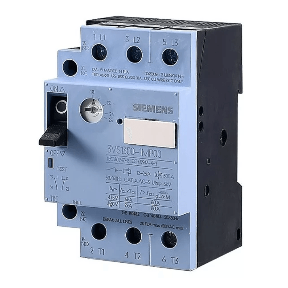 Disjuntor Motor Tripolar 10-16A 6KA 3Vs13 3VS13001MM00 Siemens ...