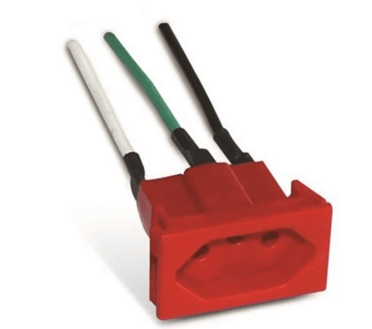 Tomada Painel 2P+T 250V 20A Vermelho S8631 Steck - Dimensional