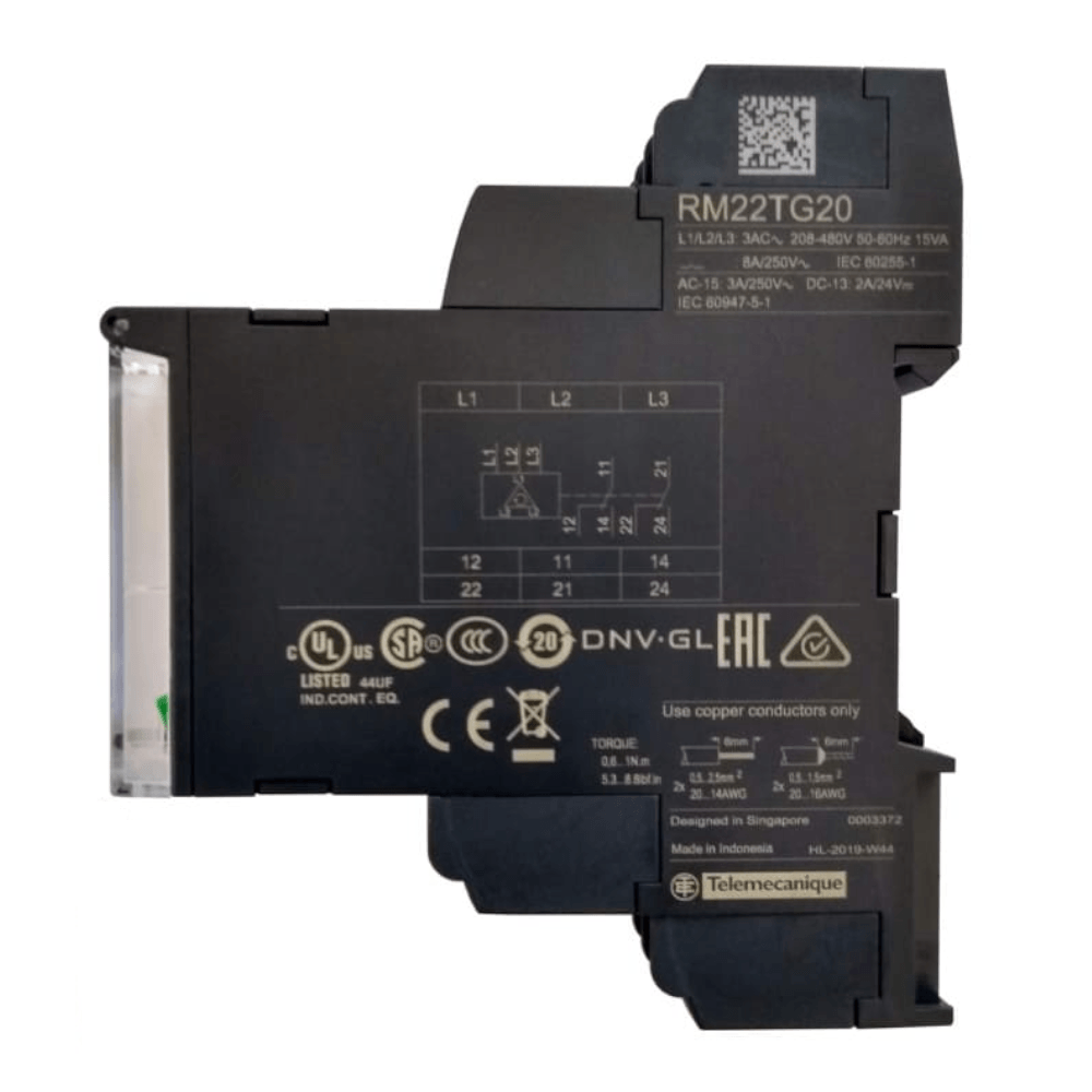 Relé de Controle de Nivel 8A 24 a 240V RM22LA32MR Schneider - Dimensional