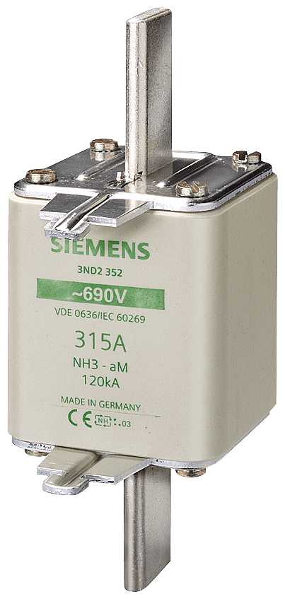 Fusivel Nh3 690Vca 400A 120Ka AM Branco 3ND2360 Siemens - Dimensional