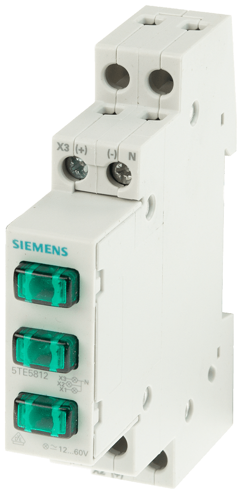Sinalizador Luminoso 3Led Verde 230V 5TE5802 Siemens - Dimensional