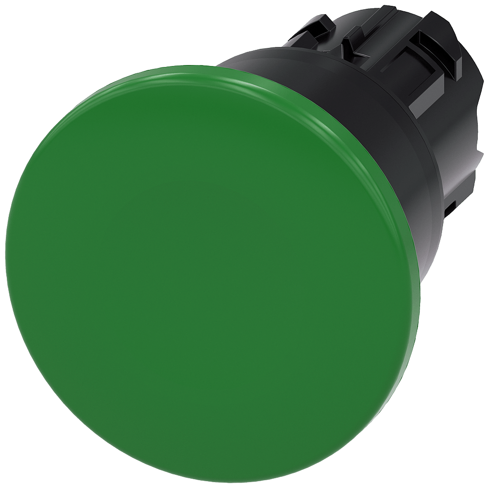 Frontal Botão Redondo Verde 22mm 3SU10001BA400AA0 Siemens - Dimensional