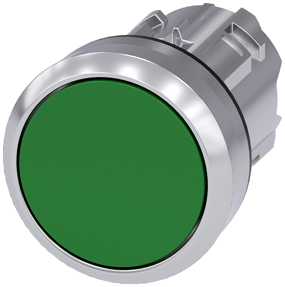 Frontal Botão Redondo Verde 22mm 3SU10500AA400AA0 Siemens - Dimensional