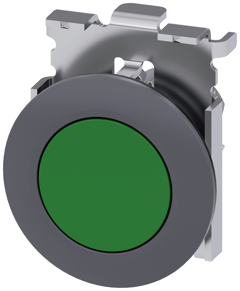 Frontal Botão Redondo Verde 30mm Pulso/Soco 3SU10600JB400AA0 Siemens ...