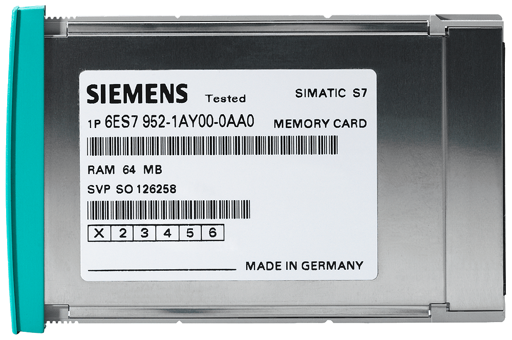 Memoria Flash-Eprom 64Kb Simatic S7 6ES79520KF000AA0 Siemens - Dimensional