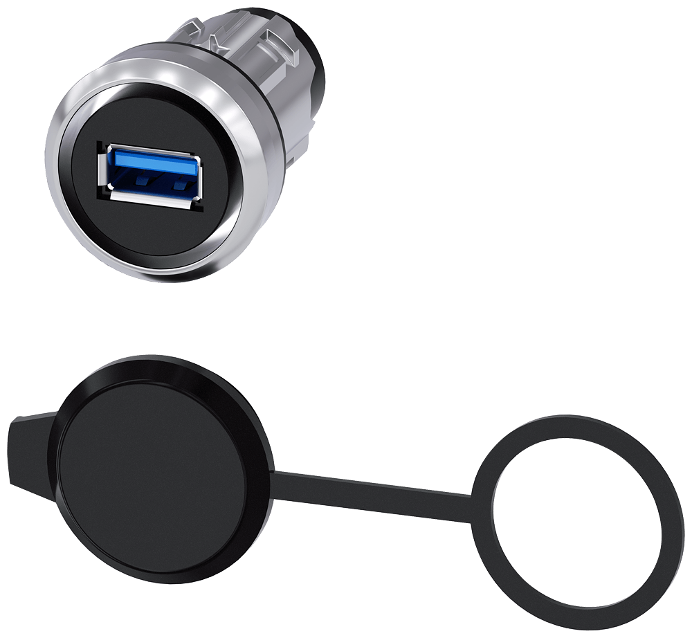 Conector Porta Usb 22mm Metal Bril Prt Para Interface Painel ...