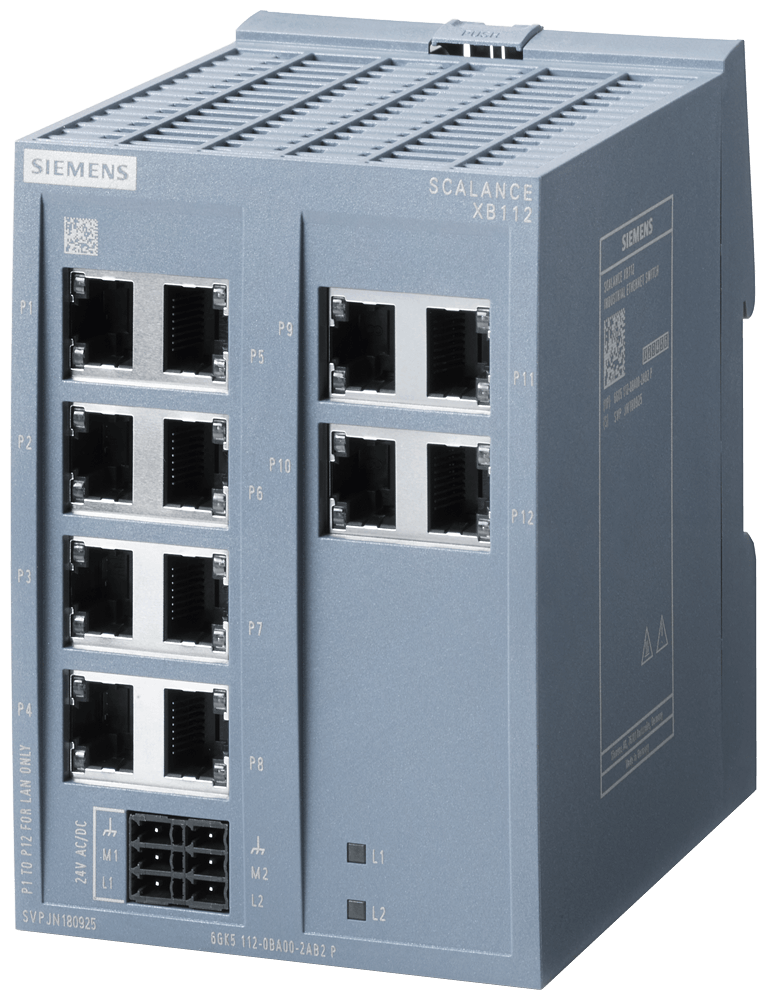 Módulo Scalance 24VcCom Vca Xb112 6GK51120BA002AB2 Siemens - Dimensional