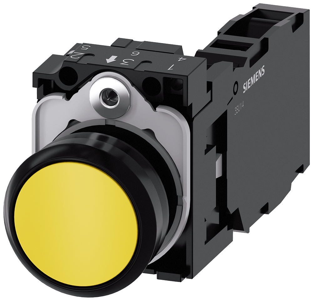 Botao Redondo Amarelo 22mm 1Na+1Nf Imp 3SU11000AB301FA0 Siemens ...