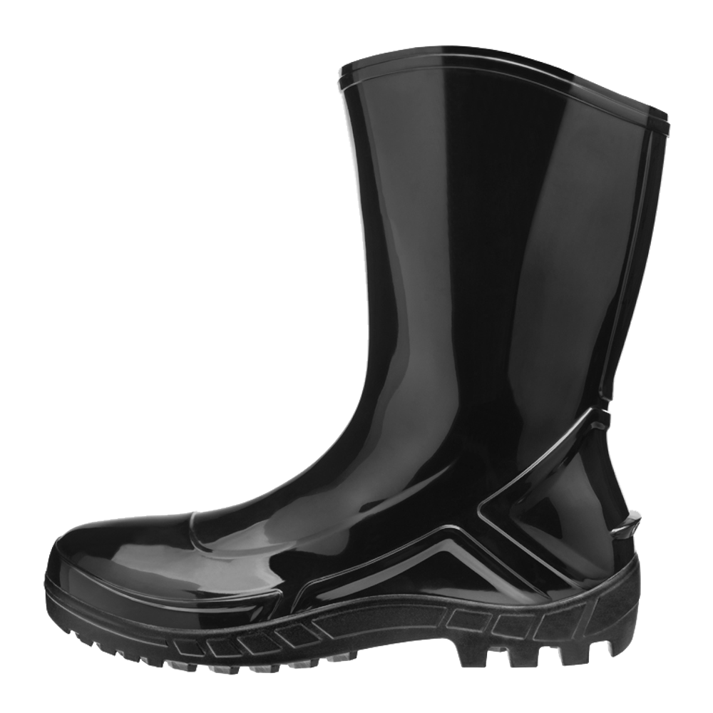 Bota Profissional PVC Preta Cano Médio Com Forro Sem Bico 110VFLEXFPR ...