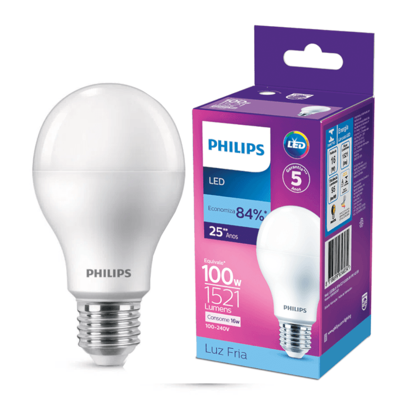 Lâmpada LED A55 E27 6500K Bivolt 9W LEDBULBOA559W Philips - Dimensional
