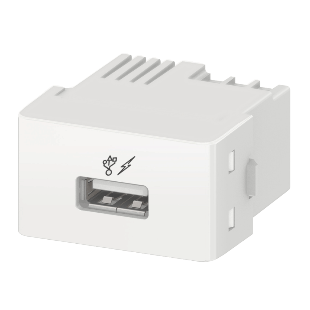 Módulo Tomada USB Branca 1.0A Lunare PRM47811 Schneider - Dimensional