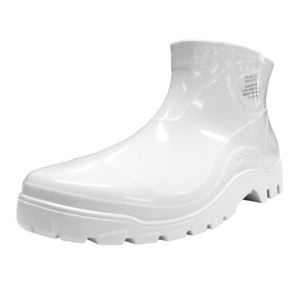 Bota Profissional PVC Branca Cano Curto Com Forro Sem Biqueira STB515 ...