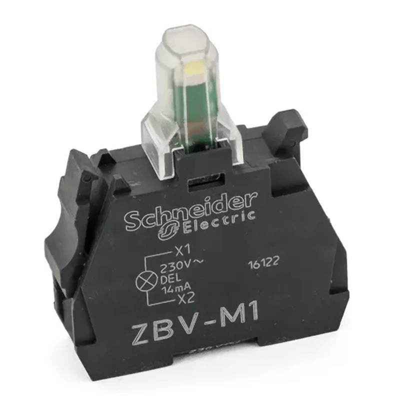 Bloco Luminoso LED Branco 230 V - Schneider - Dimensional