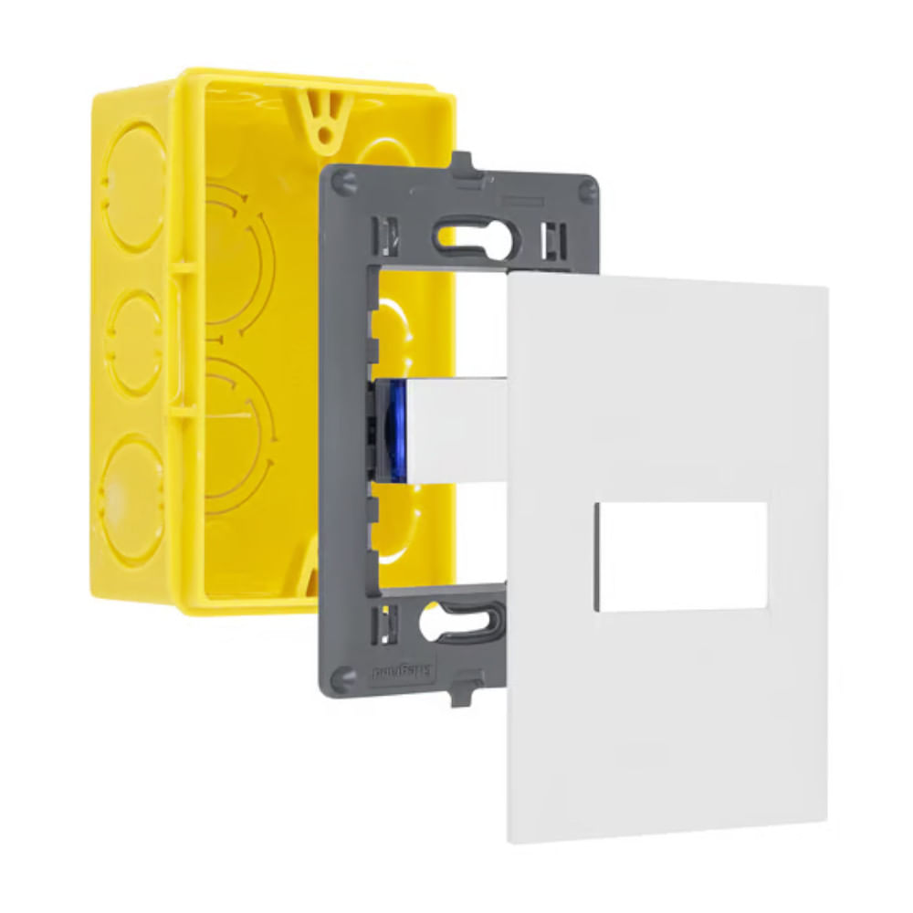 Módulo Interruptor Embutir 1 Simples Branca 250V 10A Com Placa 4X2 ...