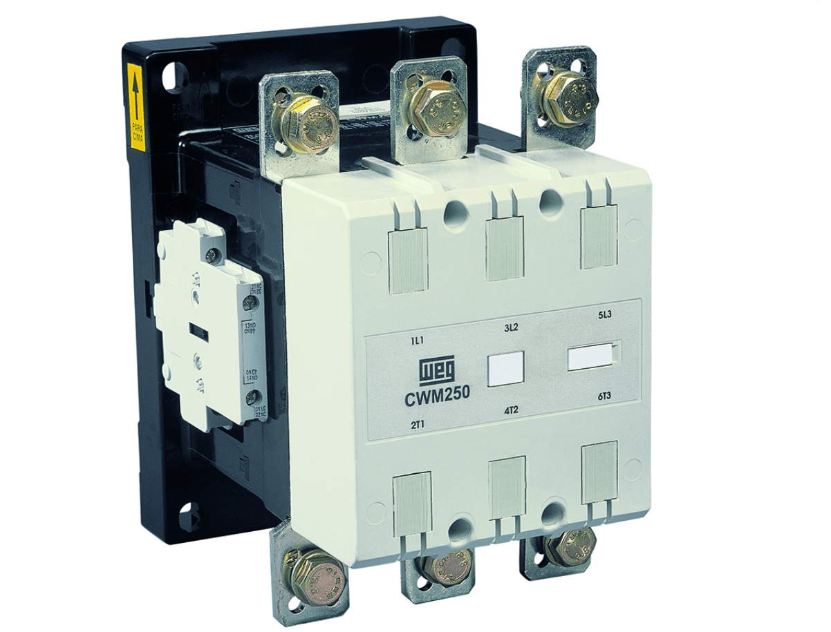 Contator 24Vca/Vcc 2NA+2NF 250A 50/60HZ Tripolar CWM2502230E02 WEG ...