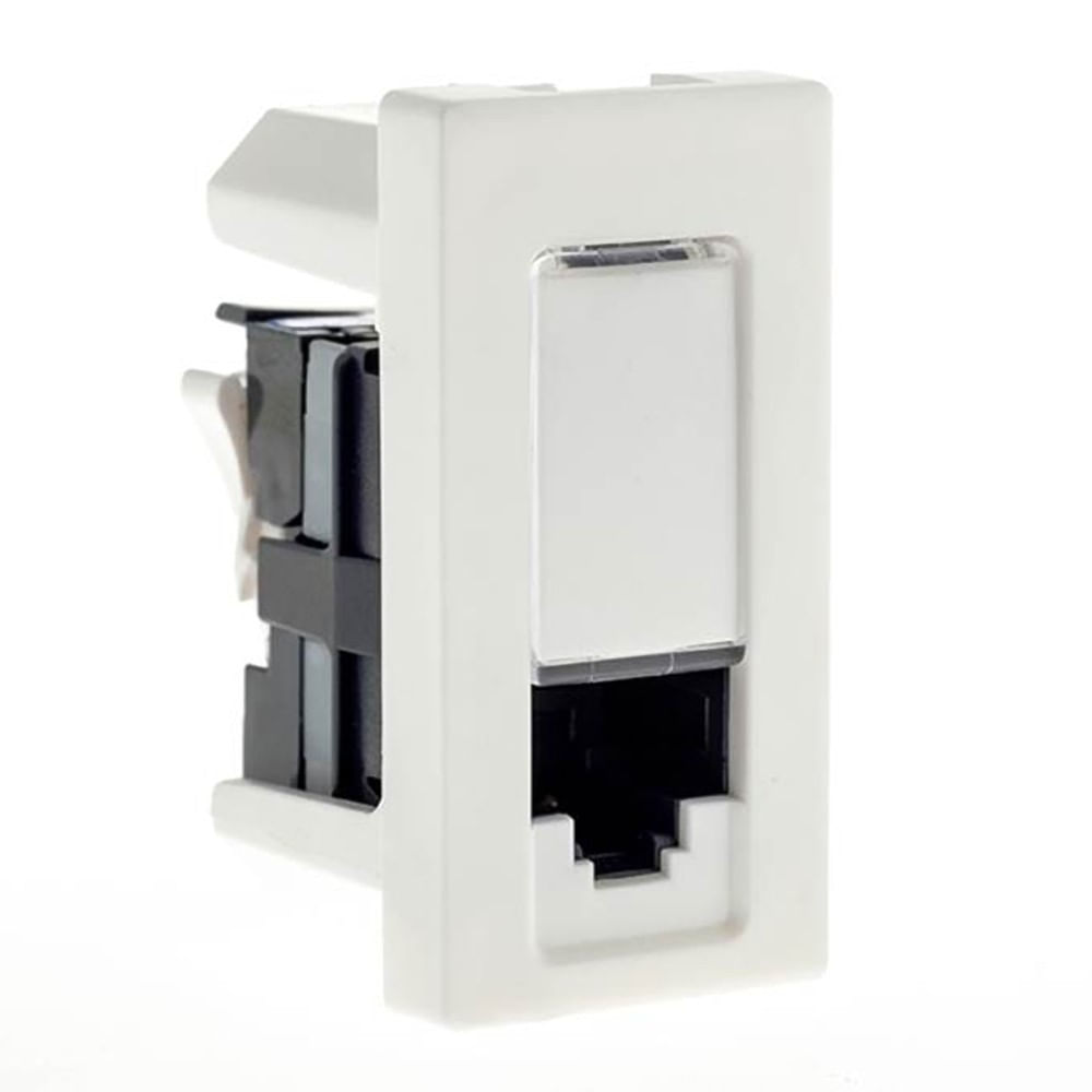 Tomada Rede Telefonia Rj45 5e 1 Módulo Branca 615045BC Pial Plus ...