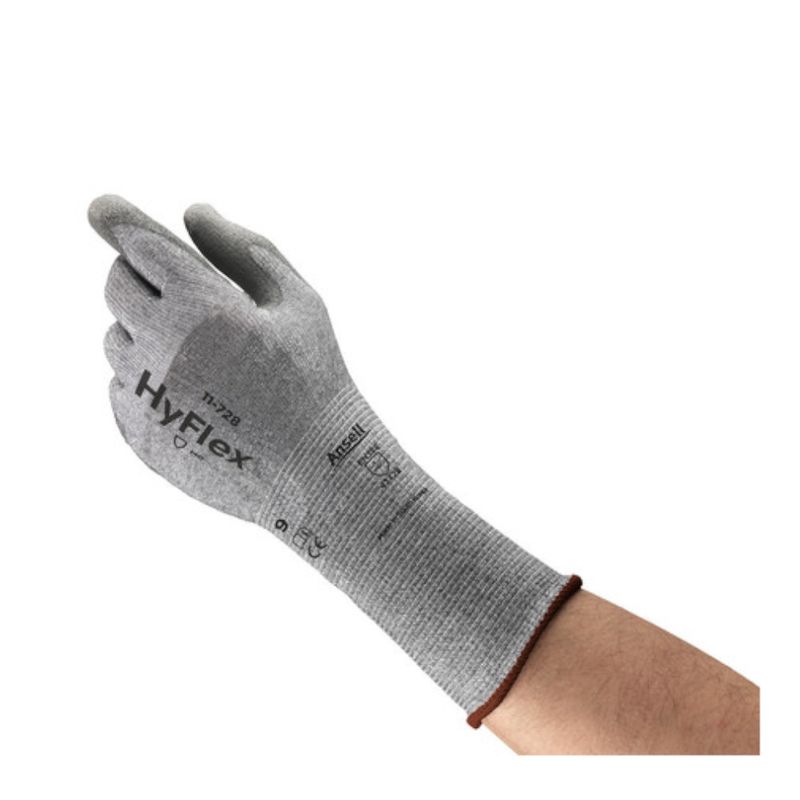Luva Para Corte Nylon Cinza Poliuretano Hyflex 11728 Tamanho 9 Ansell ...