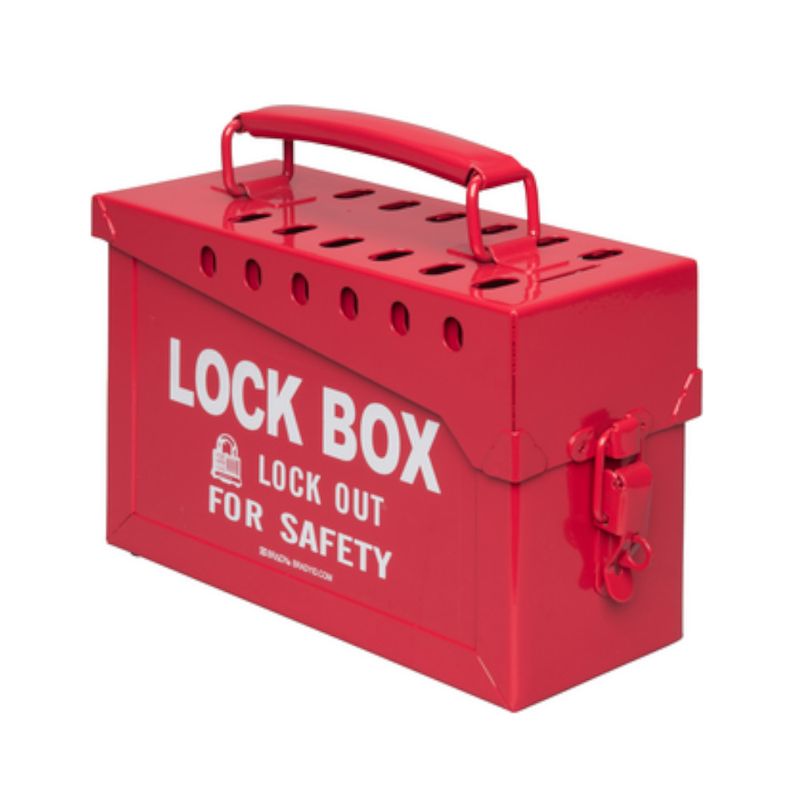 Caixa Travamento Portátil Metálica Vermelha 65699 Brady - Dimensional