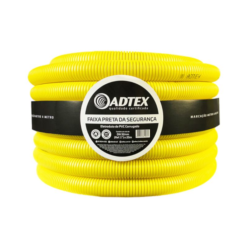 Eletroduto Duto Corrugado Flexível PVC Amarelo 1" 32mm 000303 Adtex ...