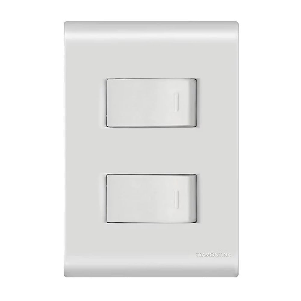 Interruptor Embutir 2 Simp Branco 250V 10A Com Placa 4X2 Branco ...