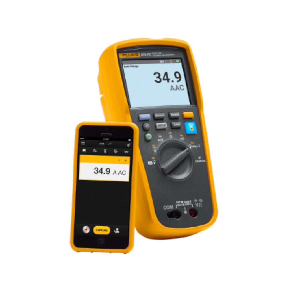 Multímetro Portátil Digital 1000V Cat III Fluke279FCIB Fluke - Dimensional